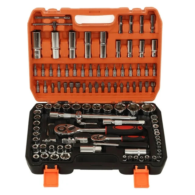 108-Piece Impact Socket Assortment Kit with Ratchet, Hex Wrenches, and ...