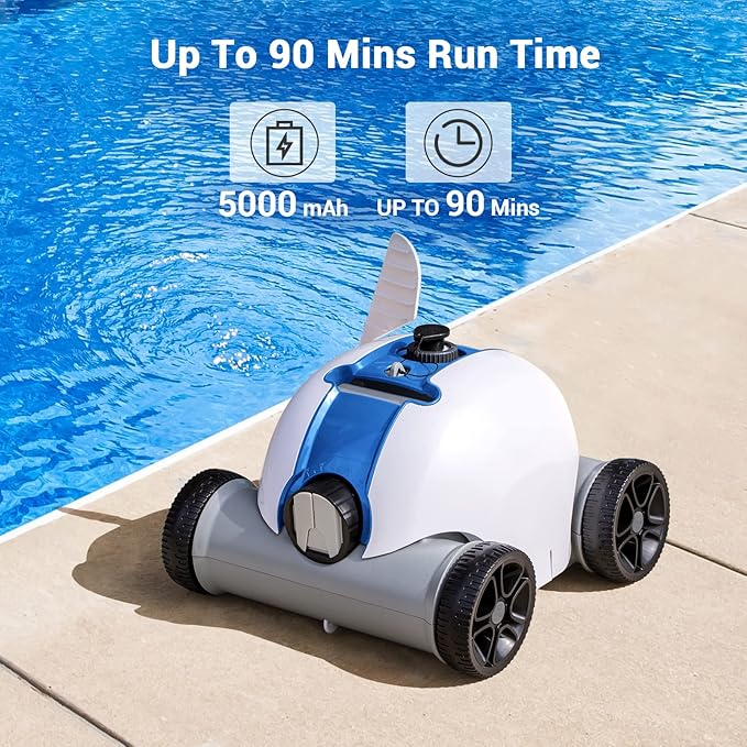 ROCK & ROCKER-Cordless Robotic Pool Cleaner, Automatic Pool Vacuum wit ...